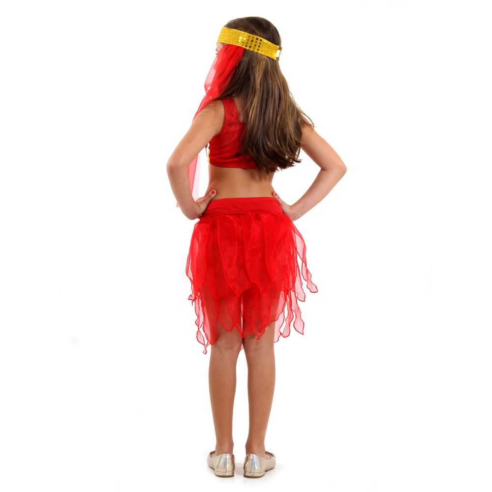 Fantasia Odalisca Vermelha Infantil - Carnaval - Abrakadabra