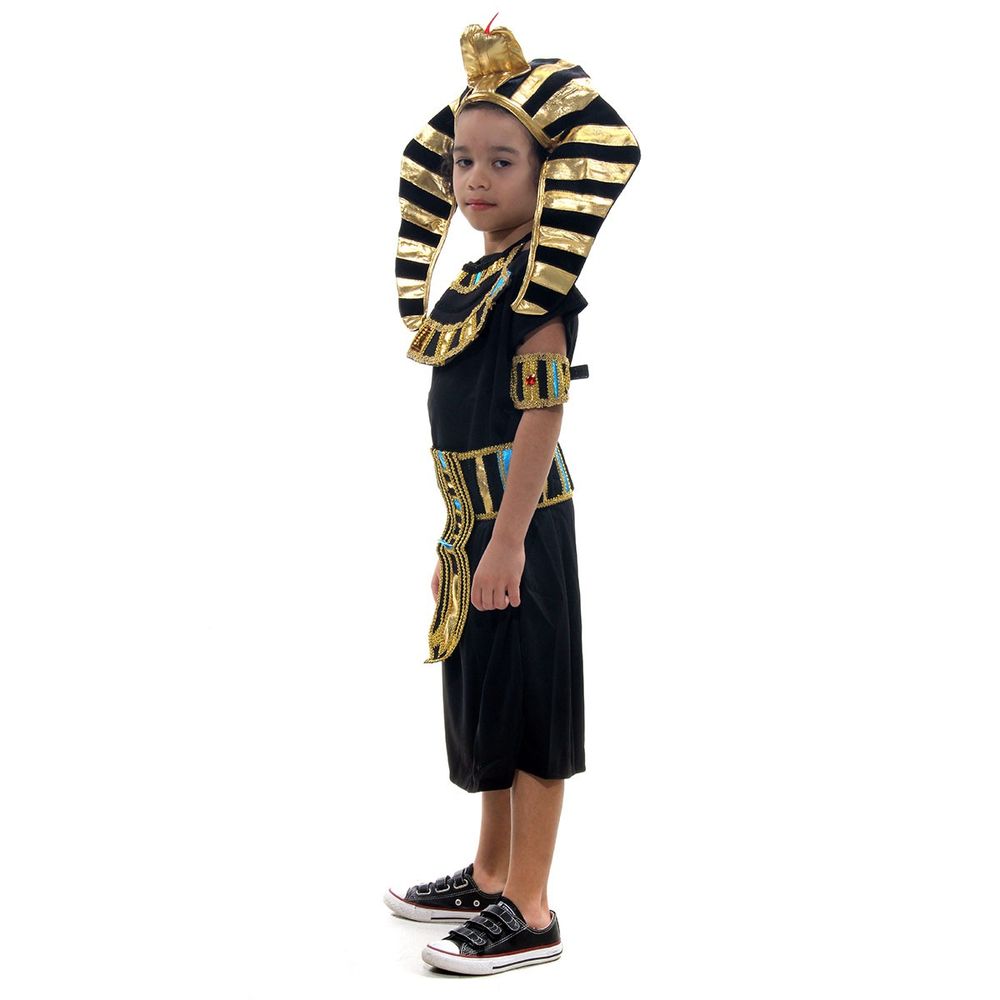 Fantasia Faraó Túnica Infantil com Braceletes e Acessório de Cabeça ...